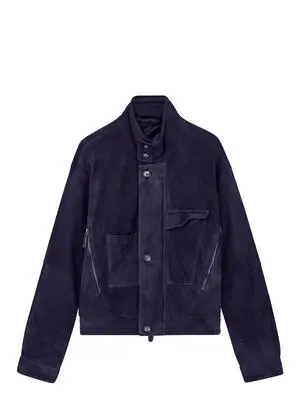 Giorgio Armani Leather Blouson Jacket - Purple