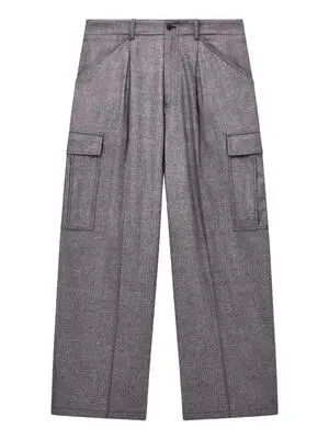 Giorgio Armani Oversized Wool And Cashmere Trousers - Brown