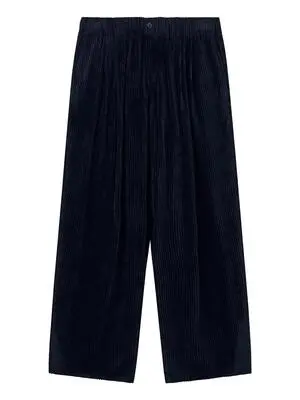 Giorgio Armani Giorgio Armani Ribbed Viscose Velvet Oversized Trousers Blue