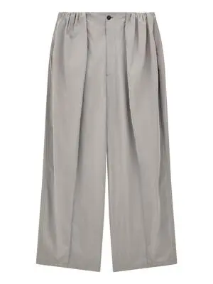 Giorgio Armani Oversized Suede-effect Sateen Trousers - Green