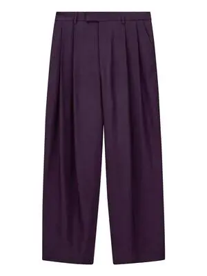 Giorgio Armani Oversized Pure Viscose Twill Trousers - Blue