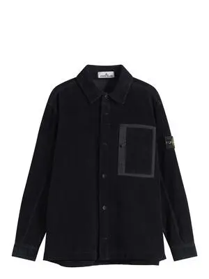 Stone Island Organic Cotton Corduroy Overshirt - Navy Blue