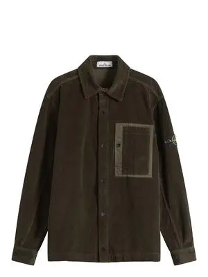 Stone Island Organic Cotton Corduroy Overshirt - Charcoal