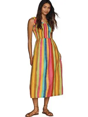 LISA SAYS GAH Annie Cotton Midi Dress - Sherbert Stripe