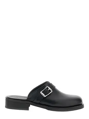 Our Legacy Leather Sabot Truck Mule - Black
