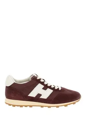 Hogan H727 Suede And Technical Fabric Lace-up Sneakers - Red