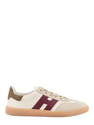 Hogan Leather And Suede Sneakers - Beige