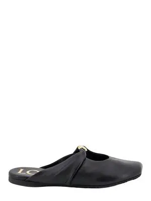 Loewe Pebble Soft Leather Mules - Black
