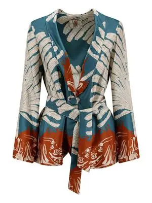 BYE FIRENZE Palma Viscose And Rayon Blazer - Green