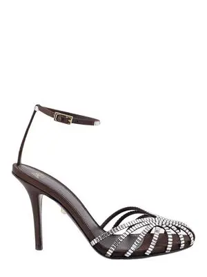 ALEVI` Alevi Penelope Crystal Embellished Stiletto Sandals - Brown