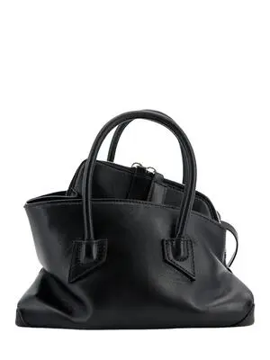 Attico La Passeggiata Mini Leather Handbag - Black