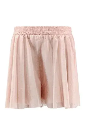 ACTUALEE Embellished Flared Shorts - Pink