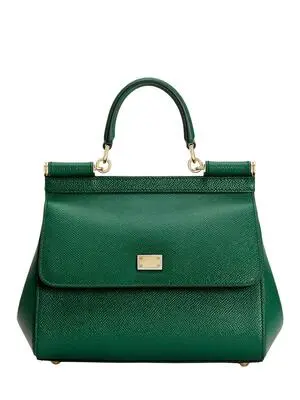 Dolce & Gabbana Sicily Leather Top Handle Bag - Green