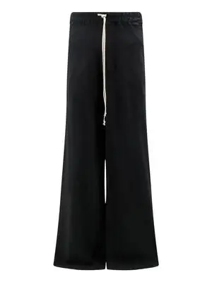 Rick Owens Bias Viscose And Silk Wide Leg Trousers - Black