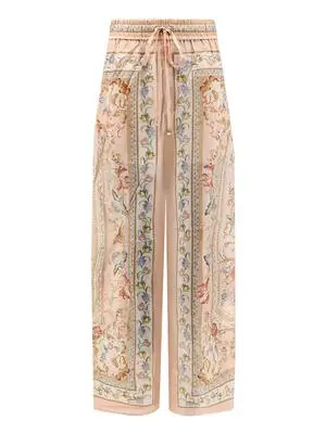 Zimmermann ZIMMERMANN Roselight Silk Wide Leg Pants Multicolor