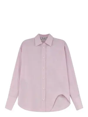 Attico Cotton Shirt With Embroidered Logo - Pink