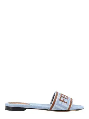 Fendi Sunshine Ff Denim Slides - Blue