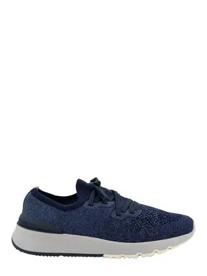 Brunello Cucinelli Round Toe Lace-up Sneakers - Blue