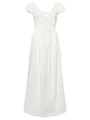 Faithfull The Brand Elodia Lace-trim Cotton Maxi Dress - Ivory