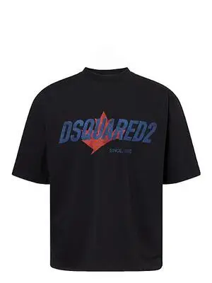 Dsquared2 Maple Loose-fit Cotton-jersey T-shirt - Black