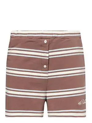 4TH & RECKLESS Striped Stretch-cotton Shorts - Brown