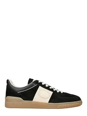 Valentino Garavani Low Top Leather Trainers - Blk/beige