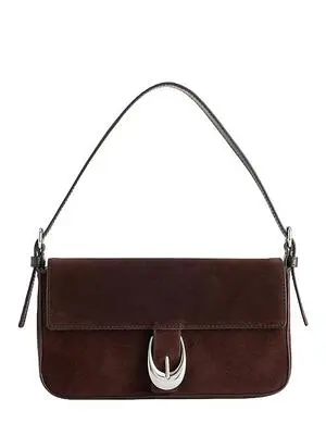 Staud Harlow Suede Shoulder Bag - Espresso