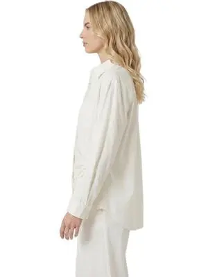 MODENAIRE Side Drawstring Detail Button-up Shirt - Ivory