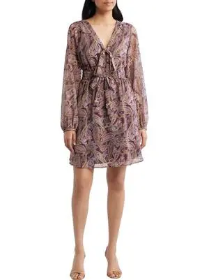 Sam Edelman Paisley Tie Neck Mini Dress - Roset