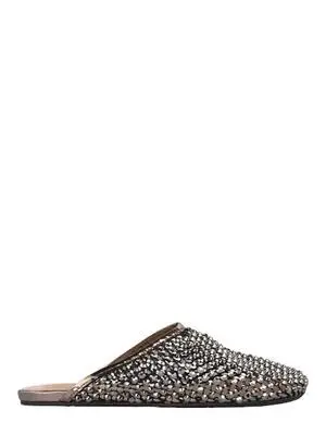 ALMA EN PENA Alma En Pena Flat Mule Mesh Sandal With Rhinestone Studs