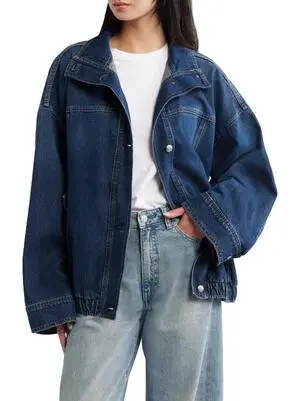 DL1961 Nara Relaxed Fit Denim Jacket With Drawstring Hem - December
