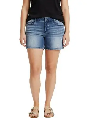 SLINK JEANS SLINK Jeans Distressed Side Vent Denim Shorts