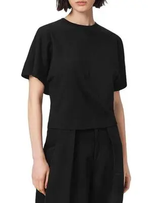 ALLSAINTS Eden Artia Slim Fit Tee With Fluted Sleeves - Black