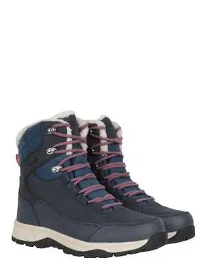 Mountain Warehouse Tundra Leather Lace-up Snow Boots - Navy