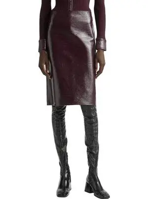 COURREGES Vinyl Knee-length Skirt - Burnt Red