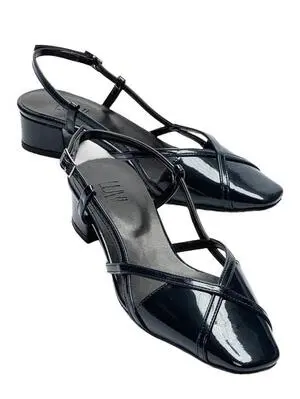 PROLOGUE SHOES Olena Block Heel Slingback Pumps - Navy