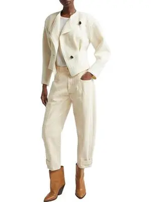 Isabel Marant Étoile Asymmetrical Virgin Wool Blend Jacket - Ecru