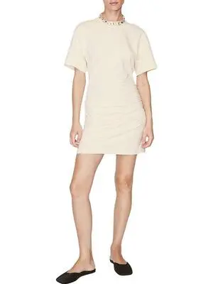 Mango Lennon Ruched T-shirt Dress - Vanilla