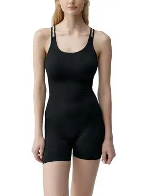 BORN LIVING YOGA Clio Seamless Short Sports Romper - Black