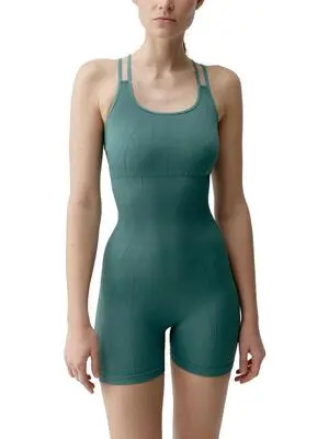 BORN LIVING YOGA Clio Seamless Short Sports Romper - Cucumber