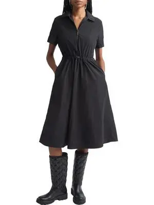 Moncler Half-zip Nylon Polo Dress - Black