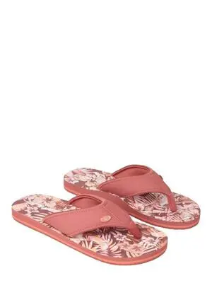 ANIMAL Leaf Print Flip Flops - Tan