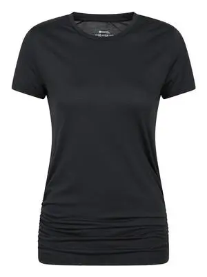 Mountain Warehouse Active Ruched Longline T-shirt - Black