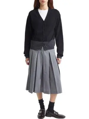 EENK EENK Colorblock Wool V-Neck Cardigan Black