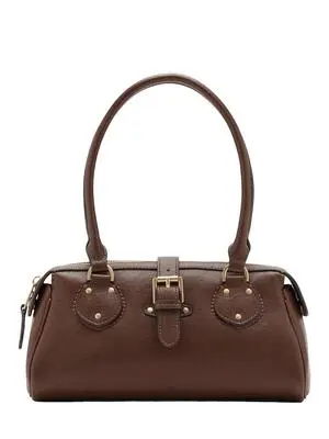 Mango Balboa Faux Leather Shoulder Bag - Brown