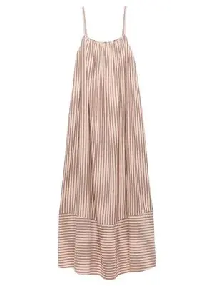 M&s Stripe Maxi Dress - Brown/multi