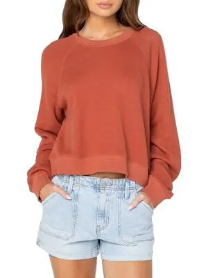 Roxy Cotton Sweatshirt With Raglan Sleeves - Chutney