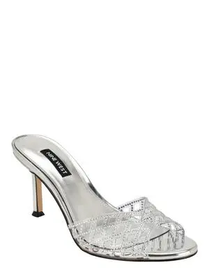 Nine West Mazzy Slide Sandal With Rhinestones - Clear