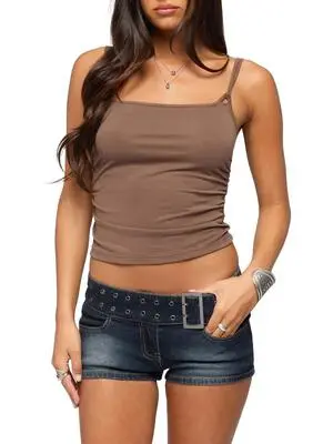 EDIKTED Dineo Knotted Strap Tank - Brown