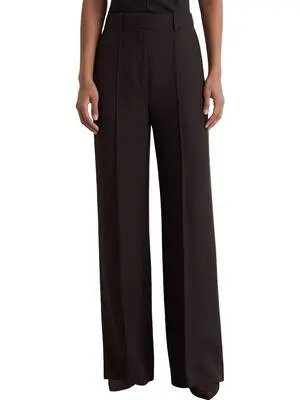 REISS Jodie Wide Leg Trousers - Grape